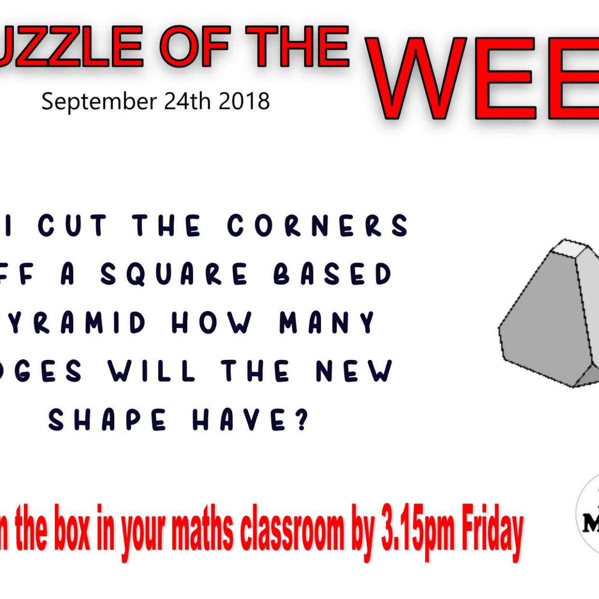 Silverdale School - Maths Puzzle of the WEEK