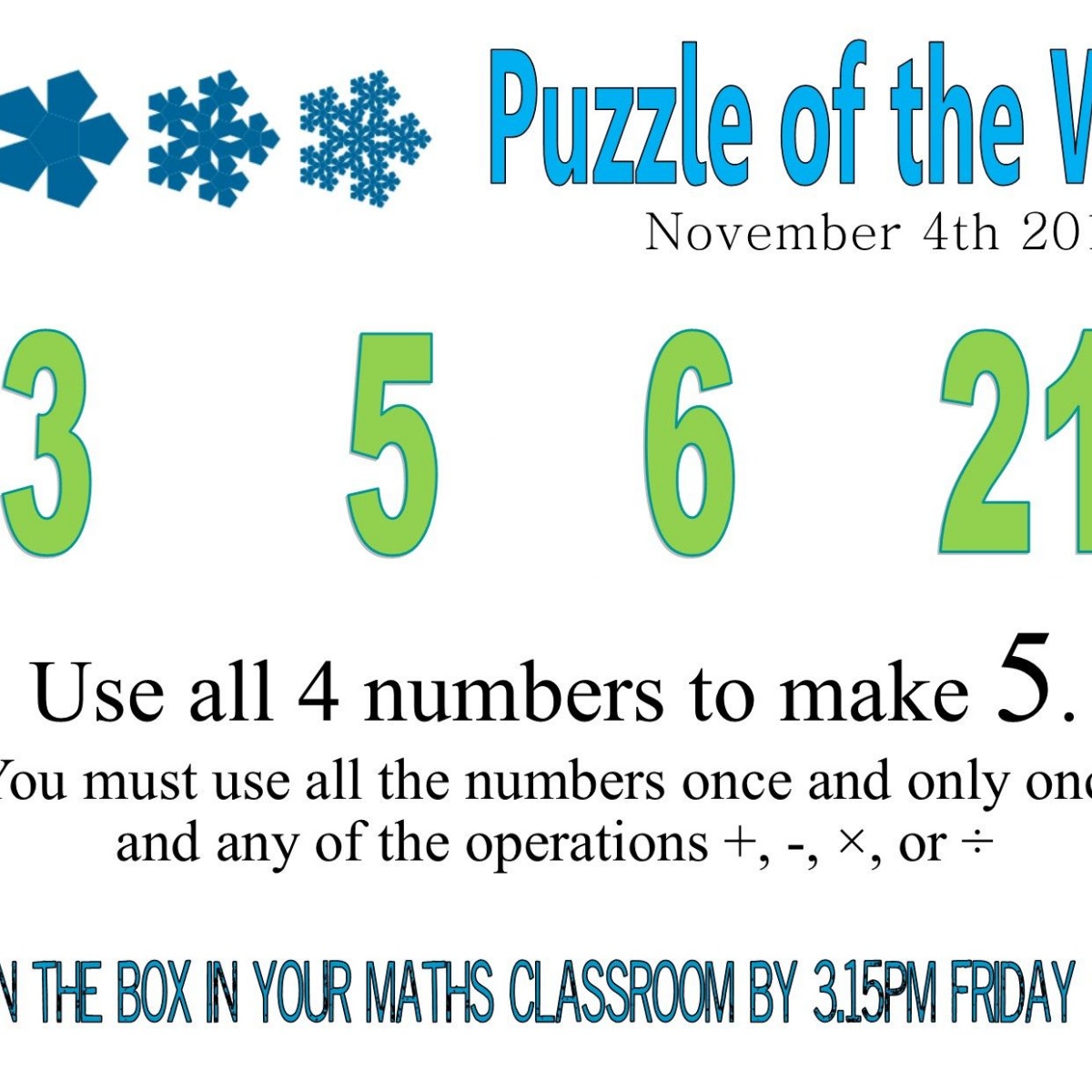 Silverdale School - Maths Puzzle of the Week