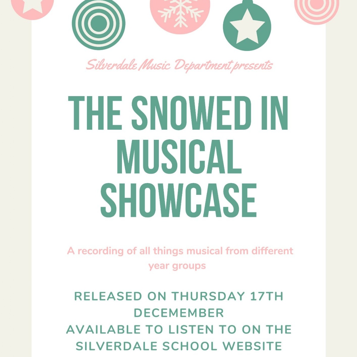Silverdale School - Listen to the 'Silverdale Snowed in Showcase'